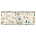 Reindeer Pattern 27"x24" Linen Look Cafe Curtain Set with Privacy and ...