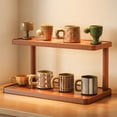Bamboos Teas Set Display Stand Double Layer Organizers 20kg Capacity ...