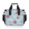 Blue Plaids with Pink Shells Starfishes Portable Cooler Lunch Box ...