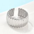 304 Stainless Steel Open Cuff Ring for Women Stainless Steel Color ...