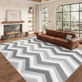 Gray Chevron Area Rugs, Herringbone Zigzag Carpet, Washable Non Slip ...