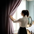 59x59in No Drill Self Stick Blackout Window Curtain Thick Polyester ...