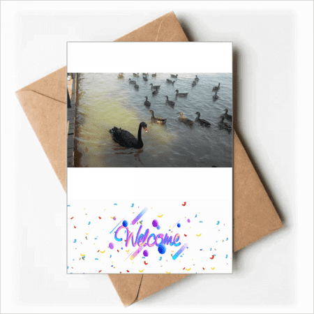 Swan Go Away Art Deco Fashion Welcome Back Greeting Cards Envelopes ...
