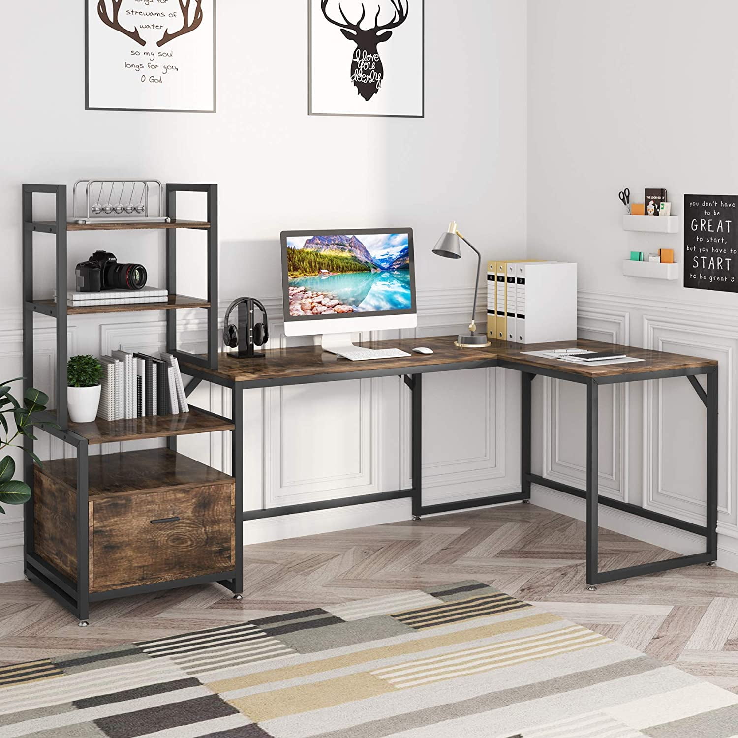 Tribesigns L-Shaped Computer Desk with Storage and Nepal | Ubuy Tribesigns L-Shaped Computer Desk with Storage and Nepal | Ubuy