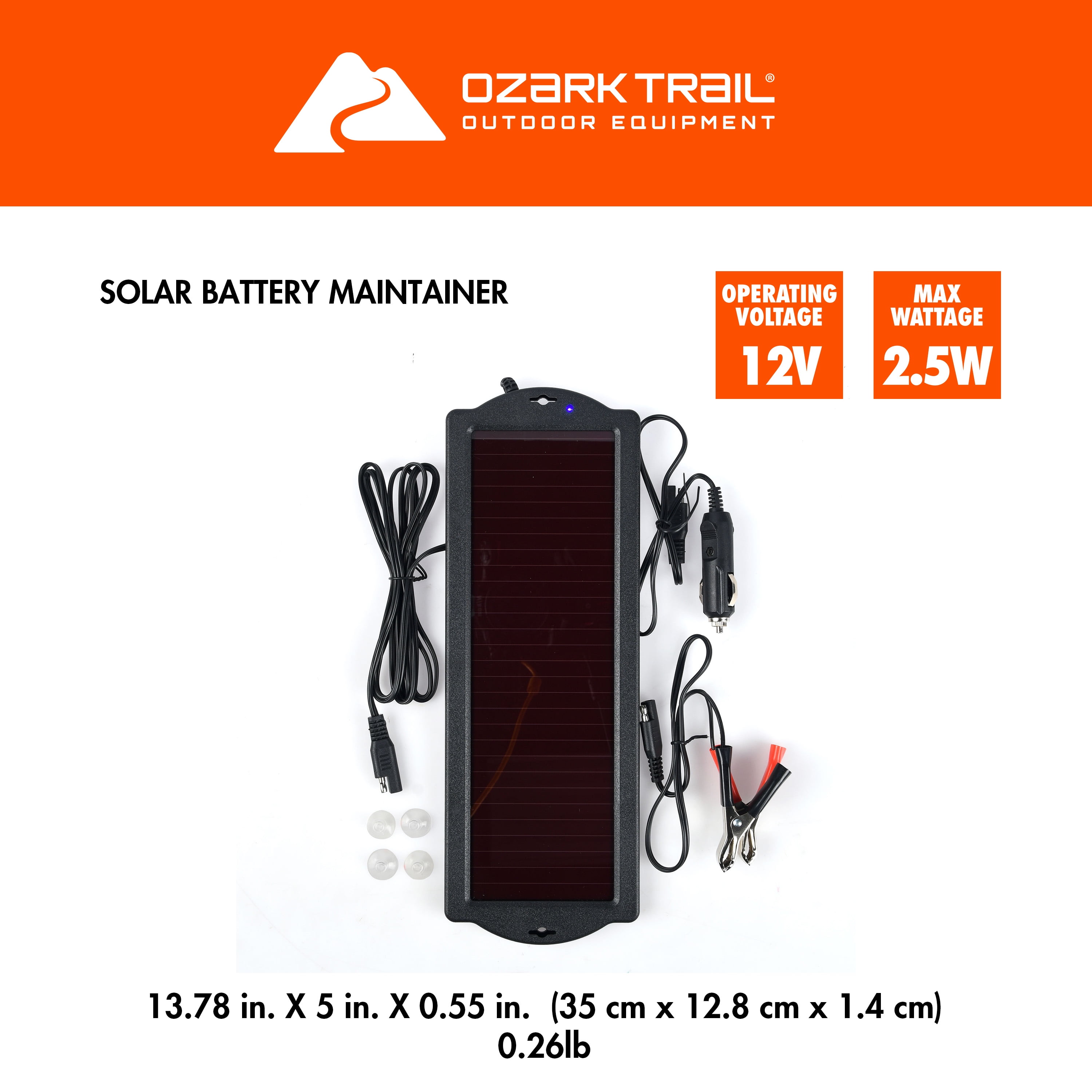 Buy Ozark Trail 12-Volt Solar Battery Maintainer with Carrying Case ...