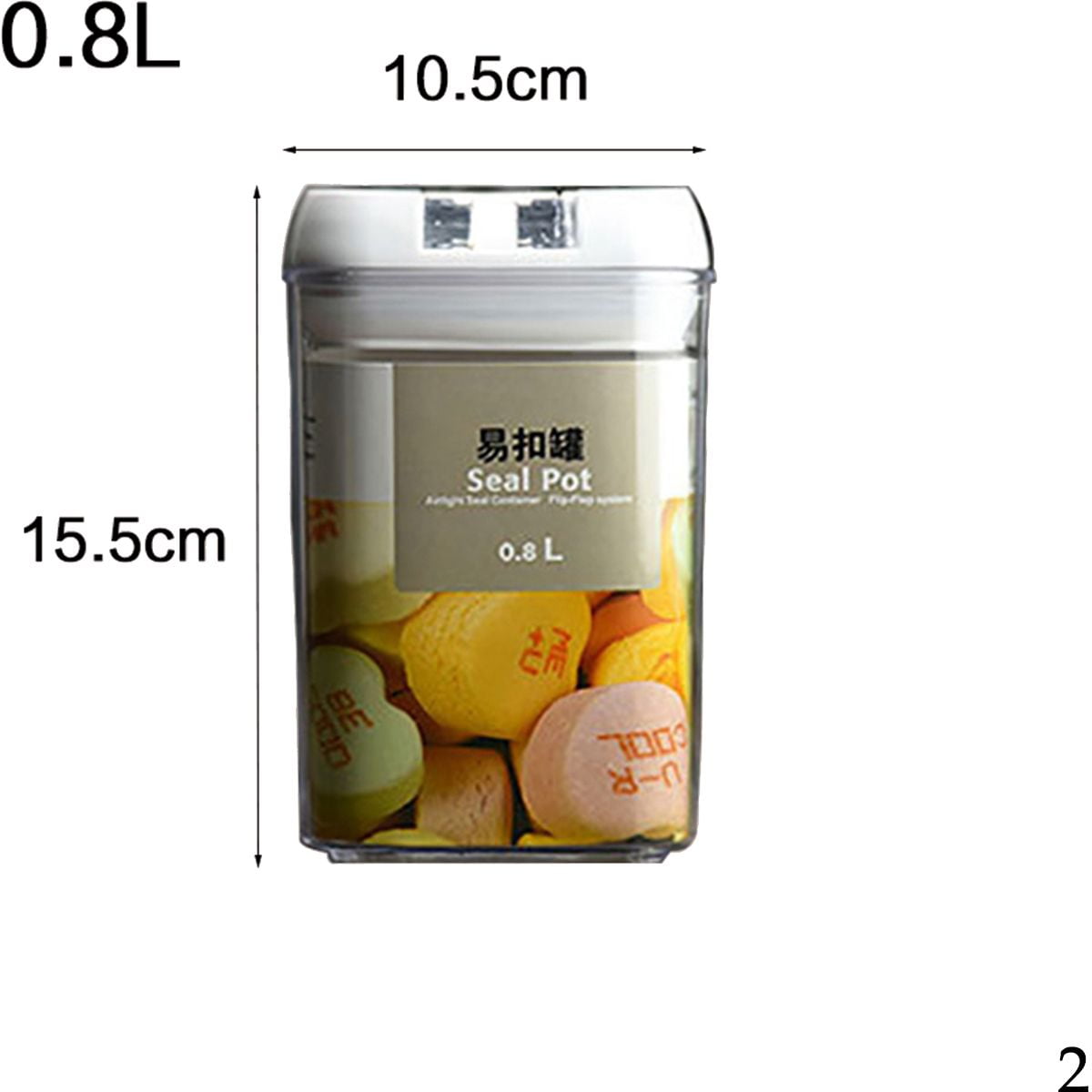 Leakproof 0.5L~2.3L Multigrain Transparent Storage Box Acrylic Kitchen ...