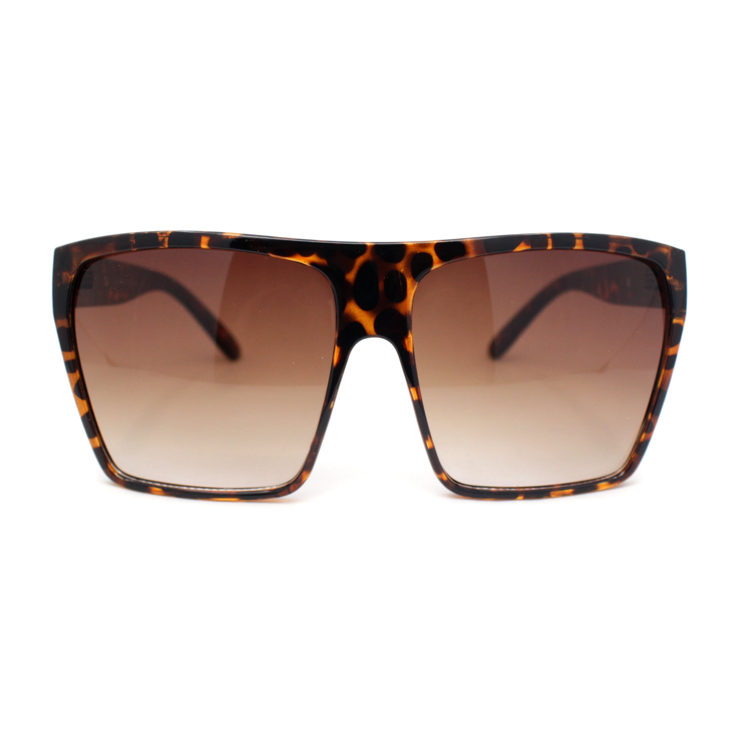 Retro Oversized Flat Top High Brow Flat Top Mob Sunglasses Tortoise ...