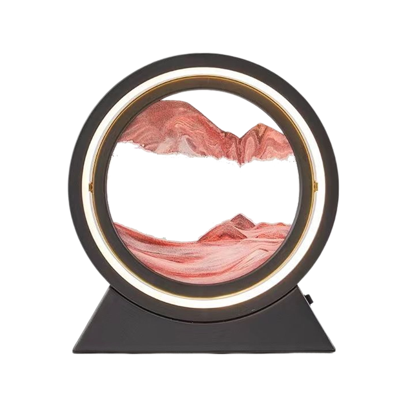 3D Moving Sand Art Desk Lamp 360° Rotating Hourglass Decoration ...
