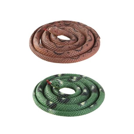 veasfak 2 Pieces 120cm Large Soft Realistic Fake Rubber Snake Toys ...