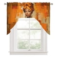 African Woman with Gold Jewelry Swag Curtain Valance for Windows ...
