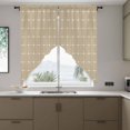 Beige Checkered Swag Valances for Windows 2 Pack Modern Minimalist ...