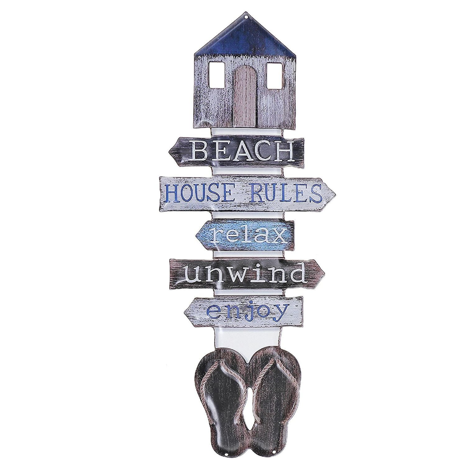 Click here for Ih Casadécor Embossed Metal Wall Sign Beach House... prices