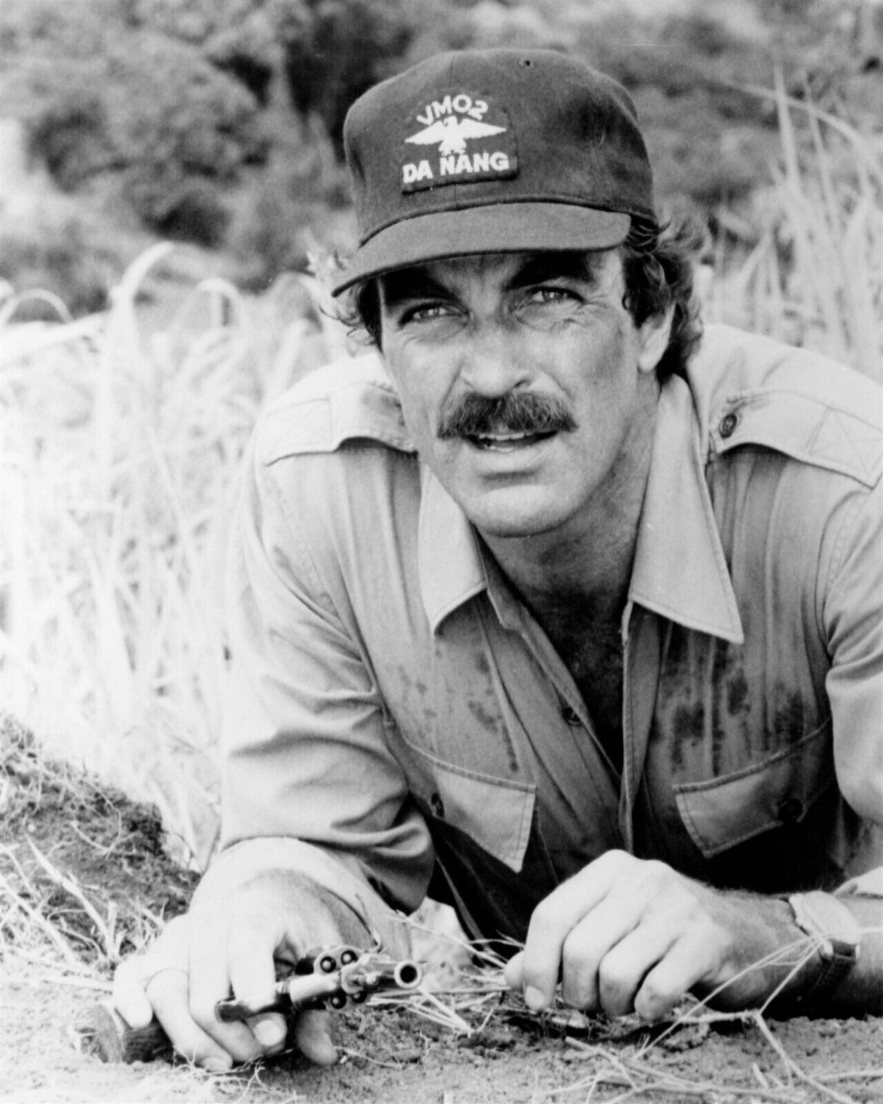 Tom Selleck wearing his VM02 Da Nang hat holding gun as Magnum 8x10 ...