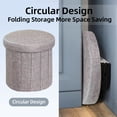 YEEZEE Ottoman with Storage,Round Ottoman with Soft Cushion, Foot ...