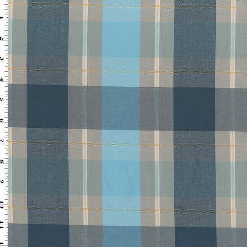 Blue/Yellow/Multi Plaid Home Decorating Fabric, Fabric By the Yard ...