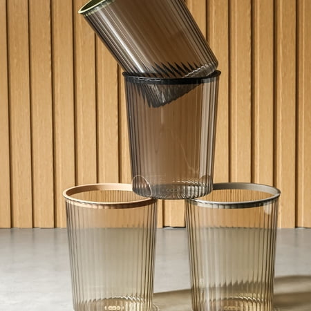 justharion Clear Trash Can Without Lid Stripe Shaped Garbage Bucket For ...