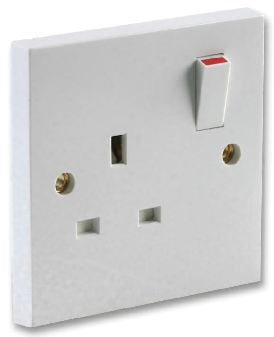PRO ELEC - 13A Switched Socket 1 Gang Single Pole - Walmart.com