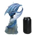 Frozen Stalactite Blue Dragon Serpent On Spiky Ice Mountain Cliff ...