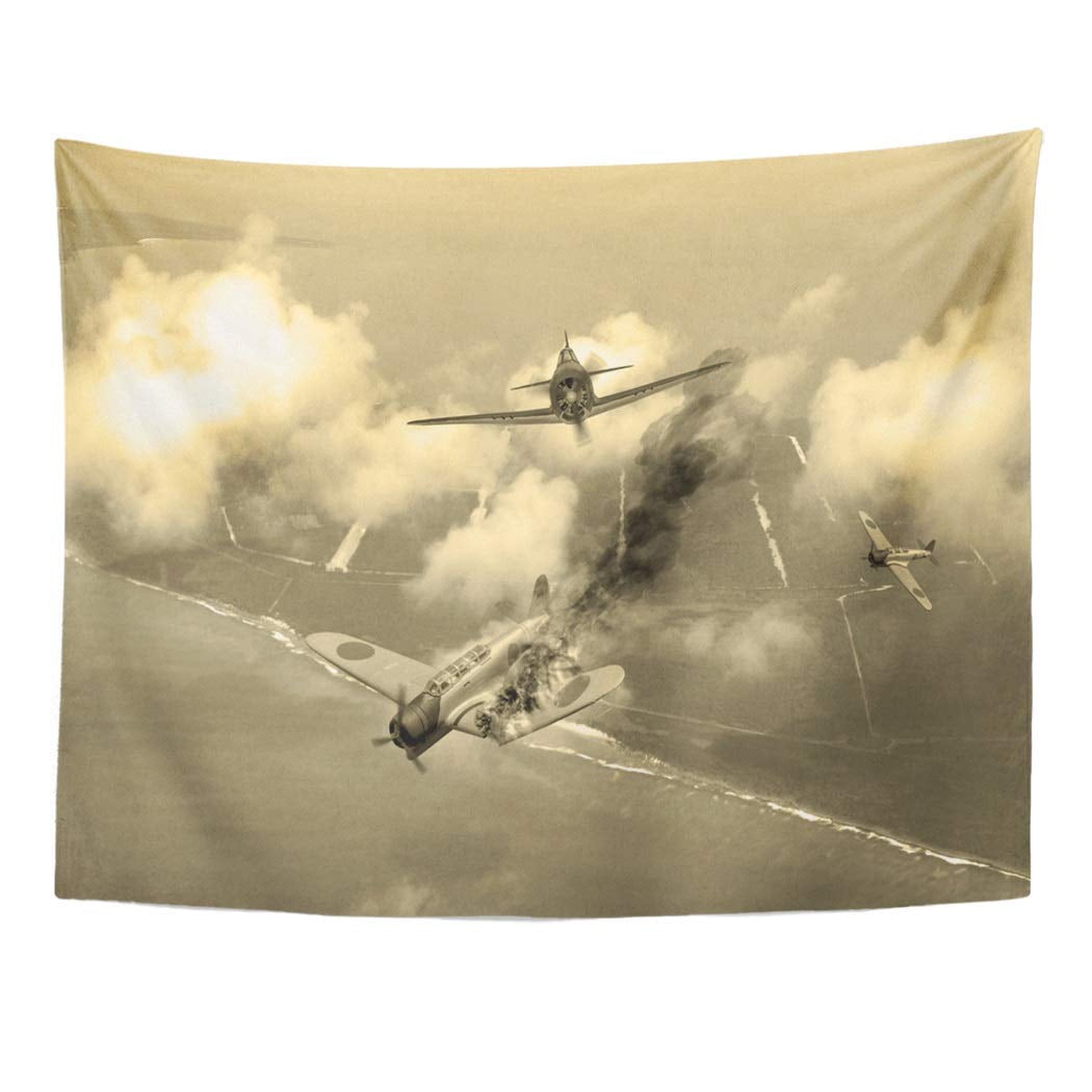 ZEALGNED Vintage World War Us Fighter Plane Shooting Down Torpedo ...