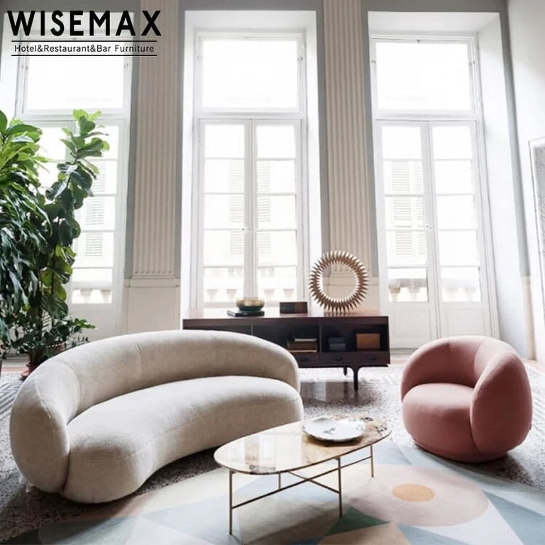 Living Room Furniture Modern Crescent Shaped Sofa ORCA 3 Seater Curved