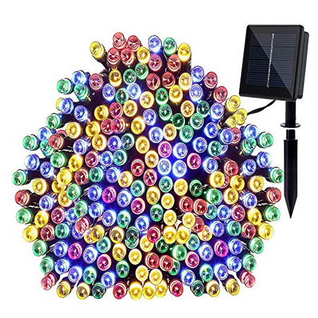 Solar Purple String Lights, 72ft 200 LED 8 Modes Outdoor String Lights ...