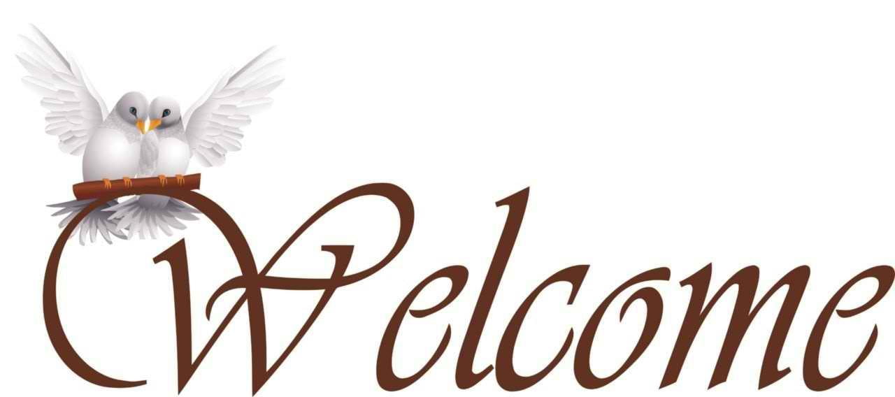 Welcome Sign With 2 Dove Birds 16"X30" - Picture Art - Peel & Stick ...