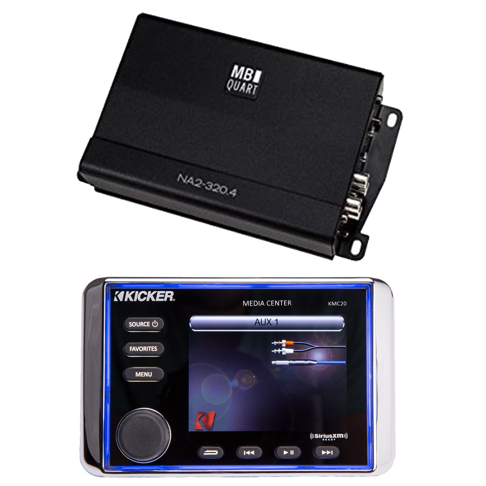 Kicker KMC20 Bluetooth Premium Media Center Bundle Combo With MB Quart ...