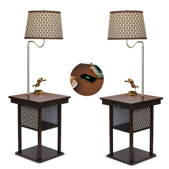 Side Table Lamp Combo