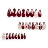 2024 New Ramadan Style False Nails with Gold Moon Star Design Almond ...