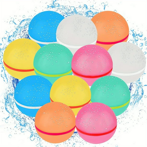 12pcs Reusable Water Balls - Refillable Summer Water Toy Balloons for ...