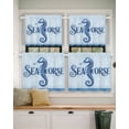 Blue Seahorse Marine Creature Short Blackout Curtains 30 Inch Long ...