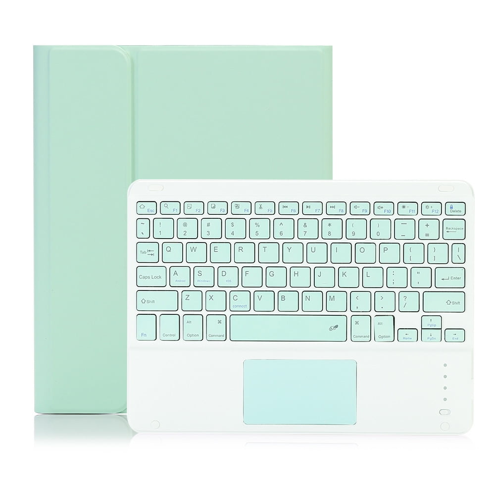 Yeacher Detachable Bt Keyboard Case With Touchpad Charging Pen Slot Compatible With Pro 10.5/ Air3 10.5 2019/ 10.2 2020 Green 10.43* 7.68* 0.71 In