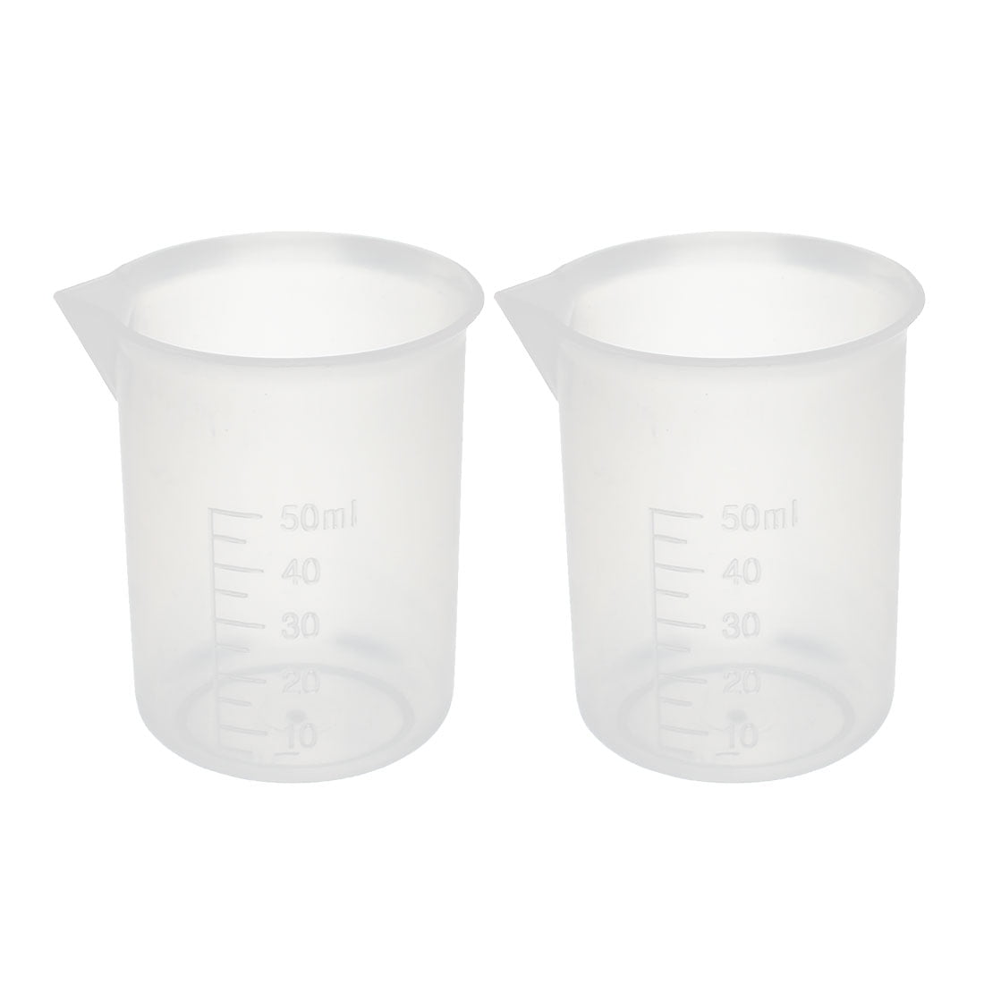 2pcs Kitchen Lab 50mL Clear Plastic Measuring Cup Jug Pour Spout ...