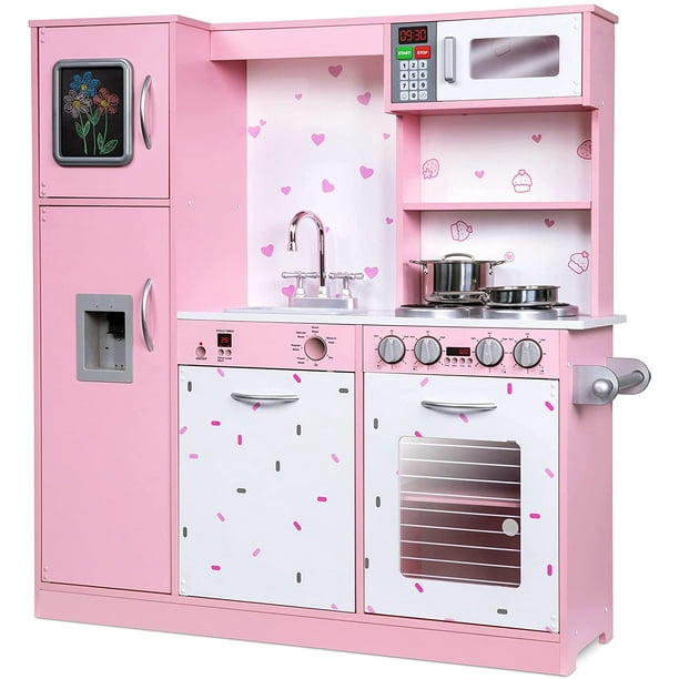 Lil' Jumbl Kitchen Set for Kids, Pretend Wooden Kitchen Playset ...