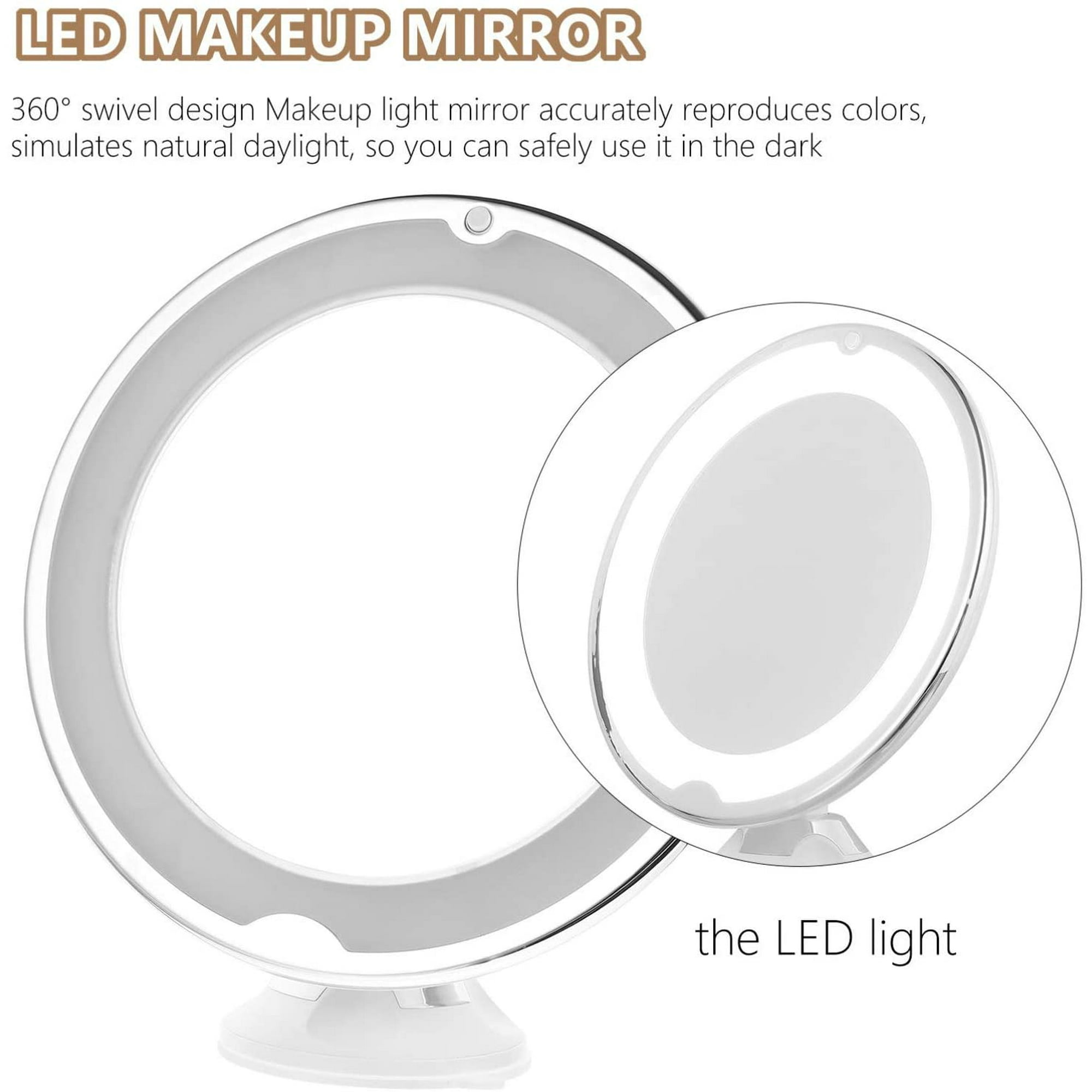 Makeup Mirror with Lights LED Makeup Mirror with Stand 10X Magnifying Mirror Dimmable Ring Light Vanity Mirror Walmart