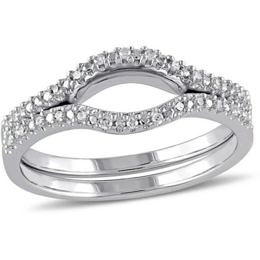 Sterling Silver Diamond 3-Layer Band Ring - Walmart.com
