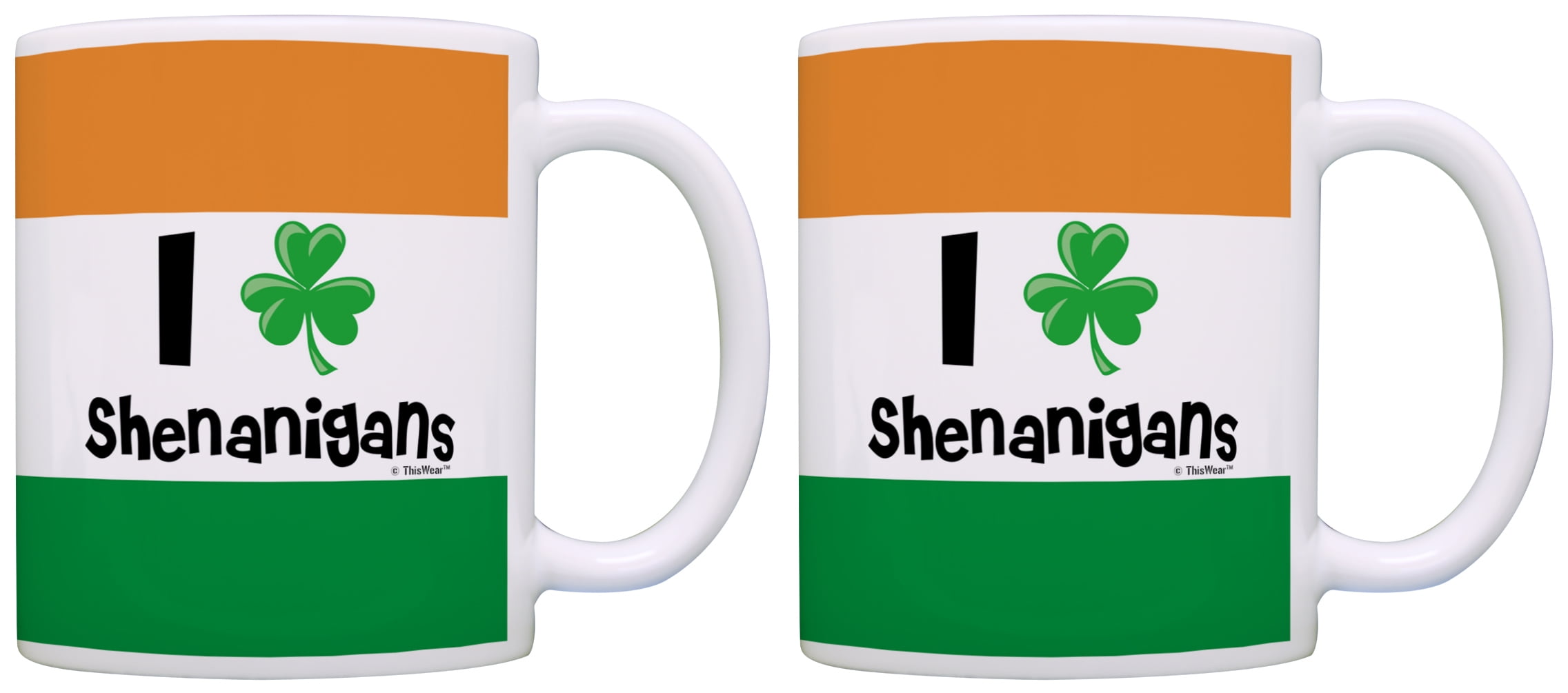 ThisWear Irish Coffee Mug Set I Shamrock Shenanigans Funny Irish Flag ...