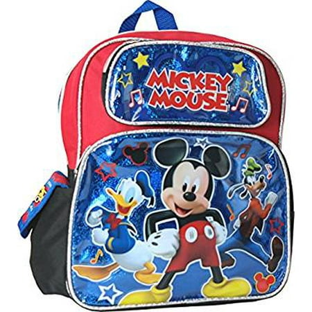 Small Backpack - Disney - Mickey Mouse Duck Goofy Black 12" 002121 ...