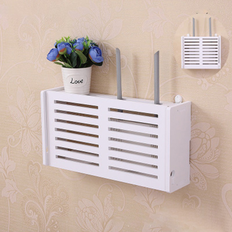Leke PVC Router Storage Box,No Drill Cable Router Storage Box Shelf ...