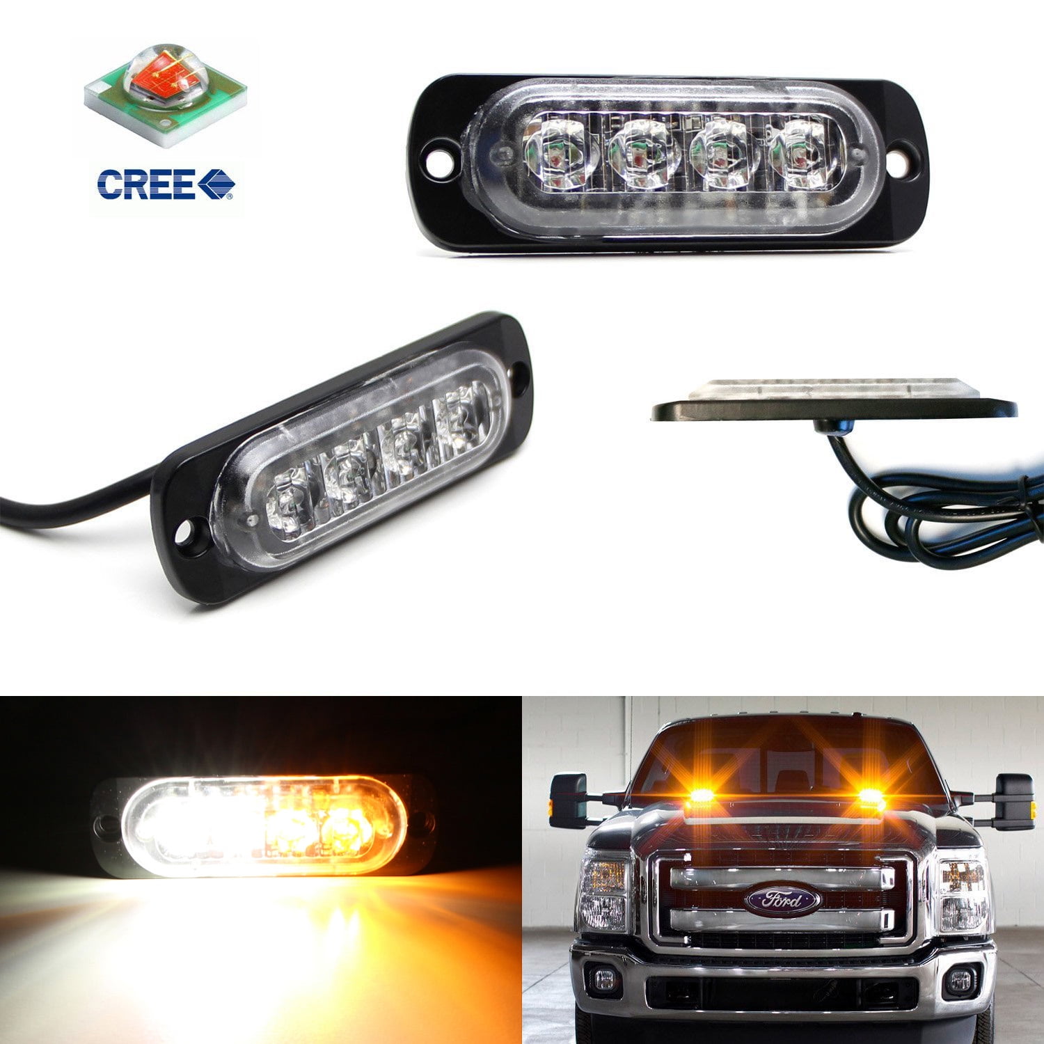 Buy iJDMTOY 2 AmberWhite Ultra Slim Extremely Bright High Power CREE 4 ... Buy iJDMTOY 2 AmberWhite Ultra Slim Extremely Bright High Power CREE 4 ...