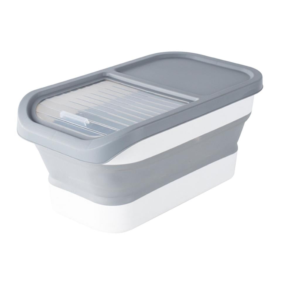 Tohuu Food Storage Container with Lid Airtight Foldable Rice Bucket ...