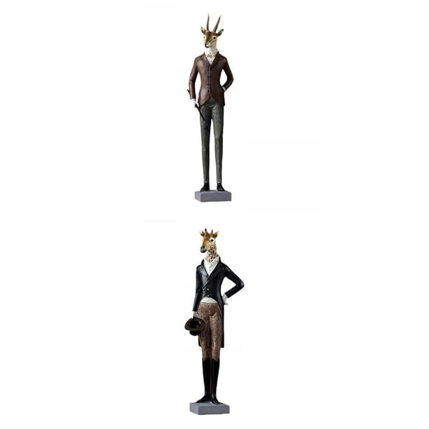 2 Pieces Modern Tabletop Statue Figurine Model Resin Home Decor Gift ...