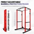 1200 lbs Capacity Squat Rack, Red Multi-Functional Power Rack, 14-Hole ...