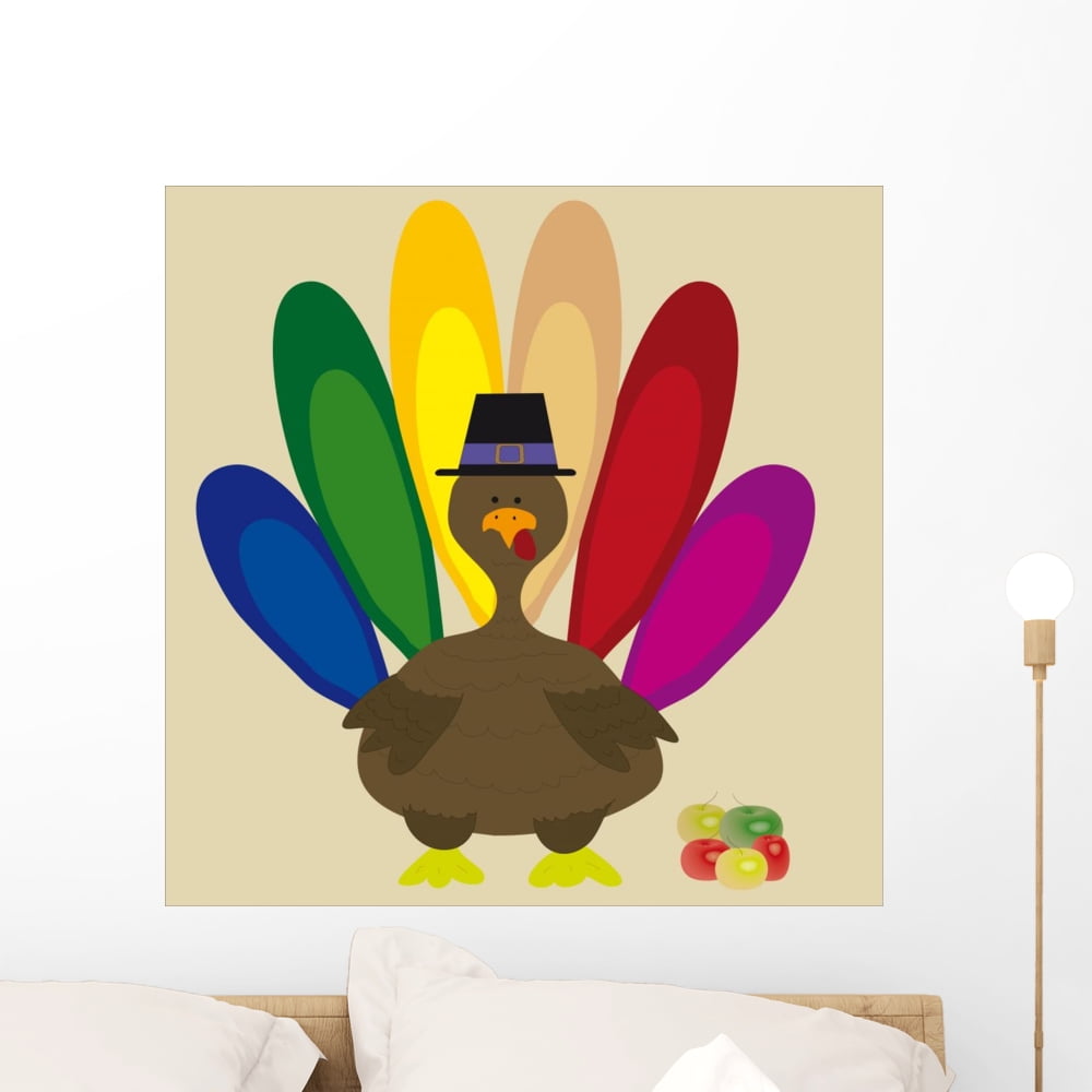 Thanksgiving Day Turkey Wall Mural by Wallmonkeys Peel and Stick ...