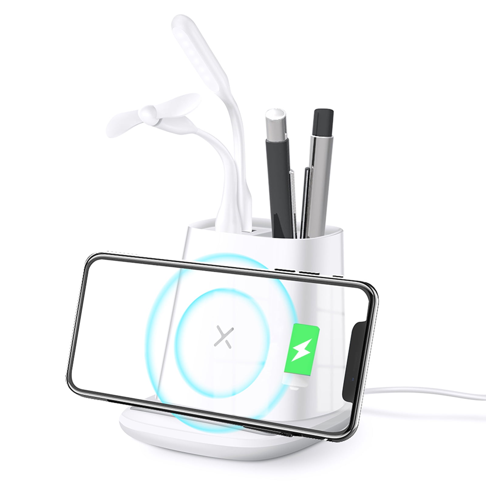 Ammoon Multi-function Wireless Desk Organizer Pen Holder Storage Mobile ...