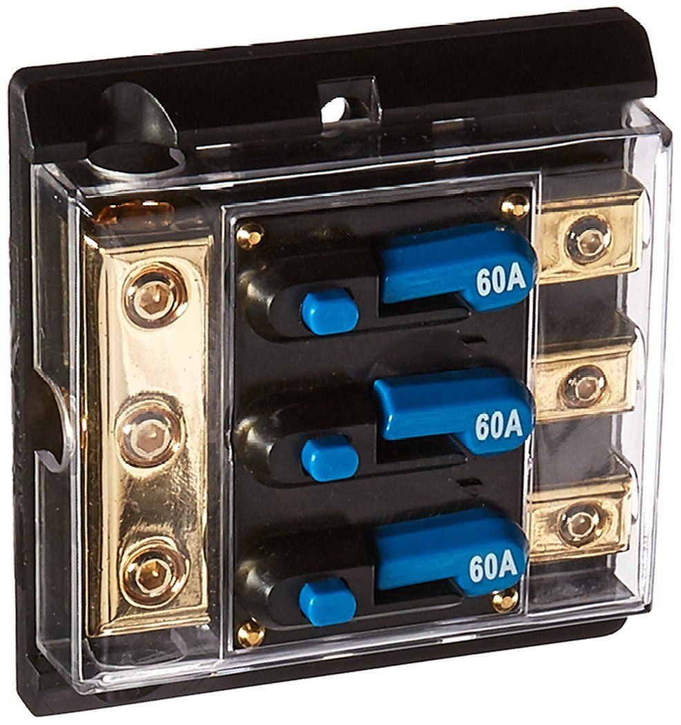 Absolute 3DCB60 Circuit Breaker 60 Amp 3 Gang 3x4 Gauge Input 2x8 Gauge ...