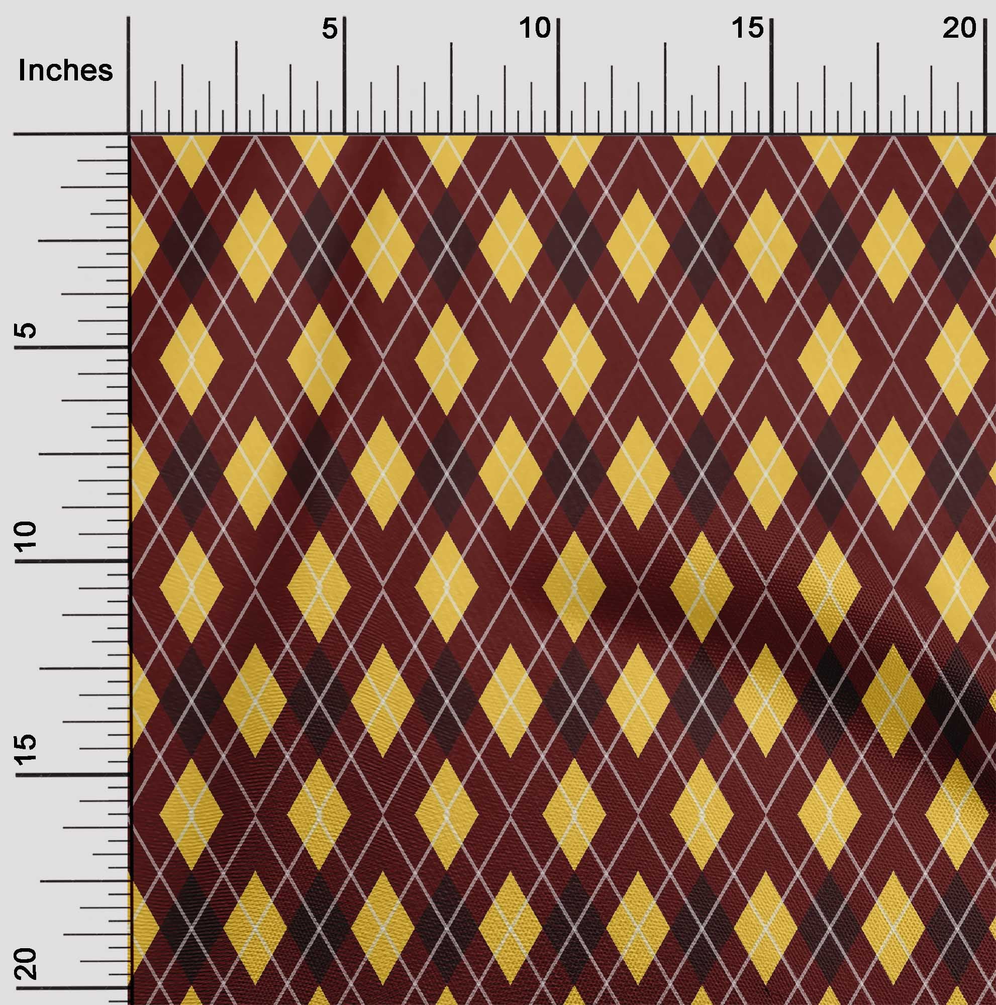 oneOone Silk Tabby Maroon Fabric Argyle Check Diy Clothing Quilting ...