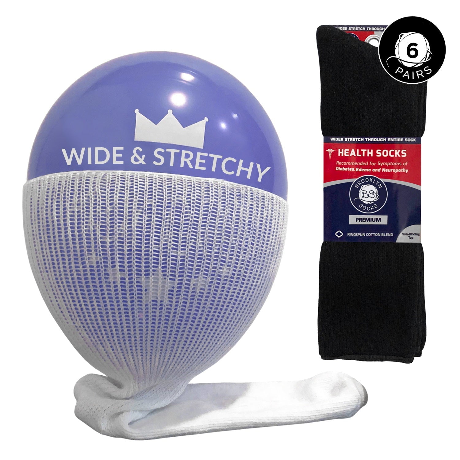 Click here for Brooklyn Socks 6 Pairs Of Extra Wide Diabetic Sock... prices