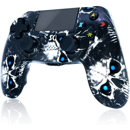 Wireless Controller for PS4, Black Ghost Style High Performance Double ...