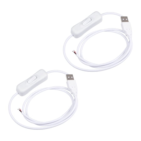 Inline Rocker Switch with USB Male to Stripped Ends for LED Strips ...